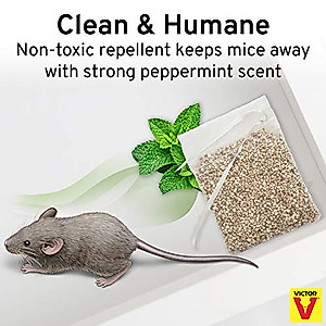Victor M805 Scent-Away Natural Rodent Repeller – Peppermint Oil Mouse and Rat Repellent – 5 High-Strength Rodent Repelling Sachets Included