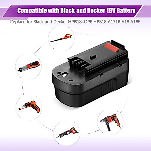LORDONE 2Packs 4000mAh HPB18 Battery Compatible with Black and Decker 18V Ni-Mh Battery for HPB18-OPE 244760-00 A1718 FS18FL FSB18 Firestorm Battery