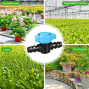 Arfun 6 Pack Drip Irrigation 1/2 inch Barbed Valve, Drip Line Parts 1/2" Shut Off Valve Fits for 1/2 Inch Drip Irrigation Tubing (.570-.620" ID) for Drip or Sprinkler Systems