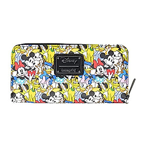 Loungefly Disney Mickey Mouse and Friends Allover Print Zip Around Wallet