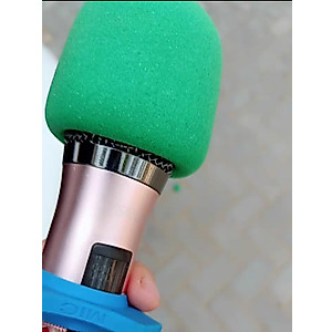 Fielect 5Pcs Microphone Covers Foam Mic Cover Handheld Microphone Windscreen Shield Protection Mic Foam Filter Green for KTV Broadcasting