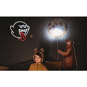 GHOST LED Neon Signs Halloween Beer Bar Club Bedroom Neon Lights for Office Hotel Pub Cafe Wedding Birthday Party Man Cave Night Light Art Wall Lights 13" x 13" Red