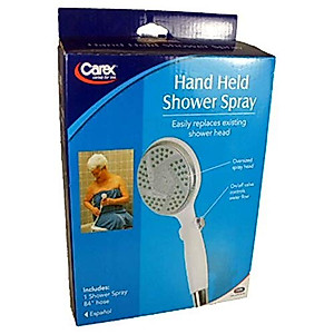 Carex Handheld Shower Head with Extra Long 84" Flexible Hose and Convenient Pause Function - Watersense Certified Handheld Shower Head with Hose with Oversized Spray Head - White