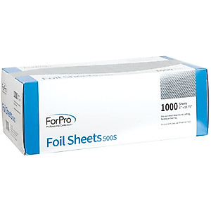 ForPro Embossed Foil Sheets 500S & ForPro Disposable Vinyl Gloves, Clear, Industrial Grade, Powder-Free, Latex-Free, Non-Sterile, Food Safe, 2.75 Mil. Palm, 3.9 Mil. Fingers, Medium, 100-Count