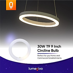 lumenivo 30 Watt Replacement Bulb for Lights of America FCL30EX-L 27K T9 9 Inch Circline Bulb with G10Q-4 4 Pin Base in a Square - 3000k Circline Fluorescent Bulb - 1 Pack