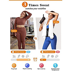 ECIFEE Waist Trimmer Belt for Women Waist Trainer Sauna Belt Tummy Control Low Back and Lumbar Support with Zipper Black