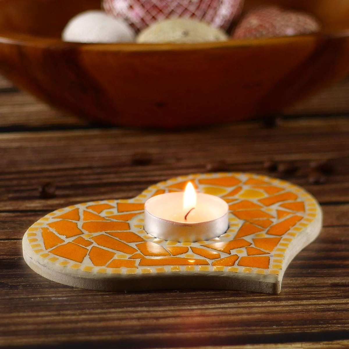 Mosaic Craft Kit, Tea Light Base DIY Art Handcrafted Project Pink Blue