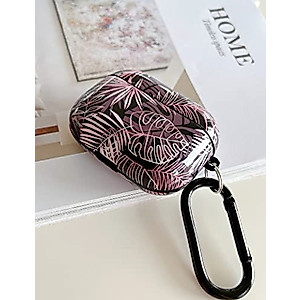 Flower Case Compatible with Apple AirPods Pro Floral, Leaf Smooth Design Cute Kawaii Protective Case Anti-Fall Headphone Case for Airpod Pro Case (AirPods Pro, Rose Gold Leaf)