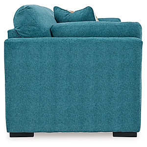 Signature Design by Ashley Keerwick Scandinavian Sofa with 4 Toss Pillows, Blue