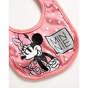 Disney Baby Girls? Minnie Mouse Layette Set - 3 Piece Bodysuit, Pants, and Bib (Newborn), Size 6-9 Months, Rose/Grey