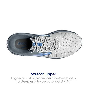 Brooks Women's Dyad 11 Running Shoe - Grey/White/Blue - 8 Medium