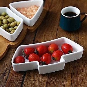 Appetizer Plates Snack Bowls 4 Pack Dessert Fruit Plates Ceramic Snack Plates Candy Porcelain Plates Home Trays Seasoning Plates Dipping Bowls Appetizer Plates Salad Plates Dinner Plates