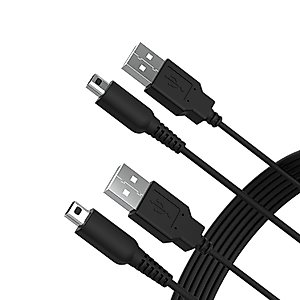 HAUZIK 3DS Charger Cable, USB Charging Cord Compatible with Nintendo 3DS XL, 2DS XL, DSi, XL Series, 2 Pack