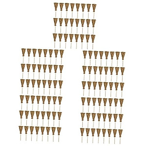 WHAMVOX 120 Pcs Mini Red Rope Broom 24pcs (Large Broom) Wizard Decor Small Decoration Mini Straw Brooms Broom Decoration Brooms for Sweeping Indoor Home Decor Broom Pendant Pine Wood Brown