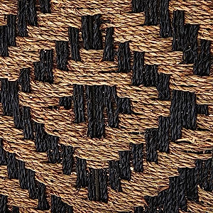 Amazon Brand – Rivet Modern Woven Seagrass Storage Organizer Basket Set - 3-Pack, Natural & Black