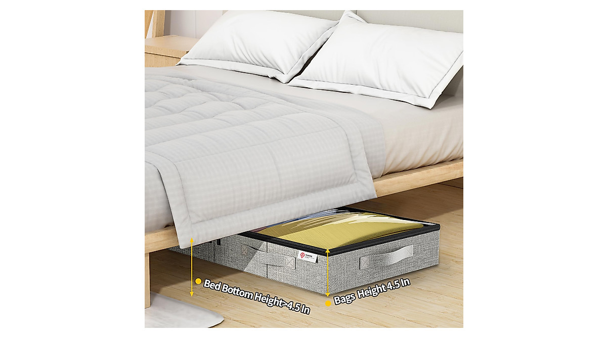 Under Bed Storage Containers - 2 Pack, Low Profile & Durable Organization