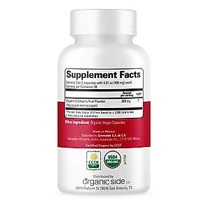 OS Organic Side - Organic Cranberry 60 Capsules - Prevention of UTI - Certified USDA - Non GMO - Vegan