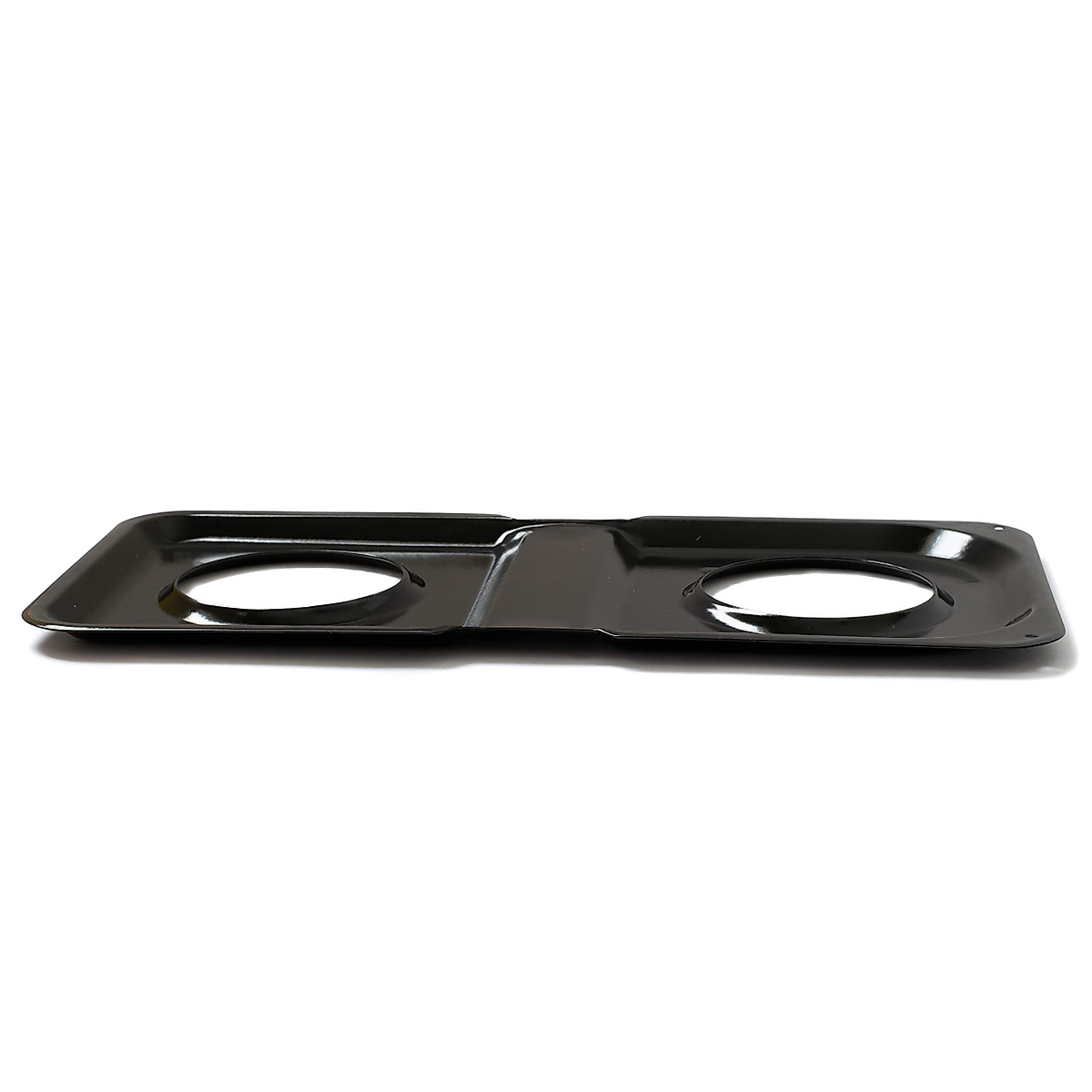 Range Kleen 1-Piece Drip Pan, Style K fits rectangle burner Gas Ranges Amana, GE, Hotpoint, Kenmore, Magic Chef, Maytag, Black Porcelain