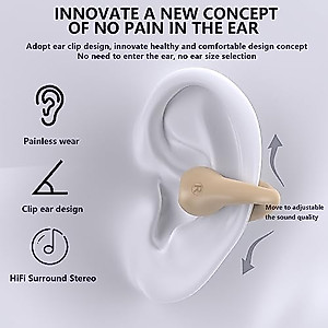 MALIHOO Wireless Ear Clip Headphones, Bluetooth Open Ear Sport Earbuds for Android iPhone,Air Conduction Headphones,Wireless Headset for Cycling,Running Workout,Running,Driving,Bluetooth 5.3