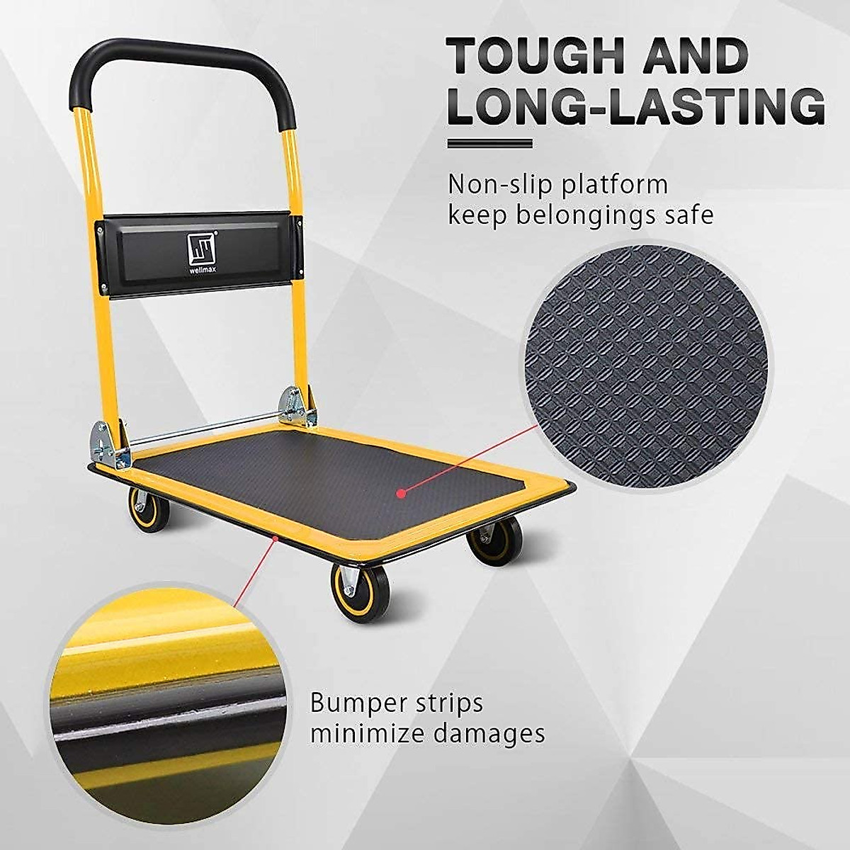 Wellmax Platform Cart 330lb Yellow and 660lb Red