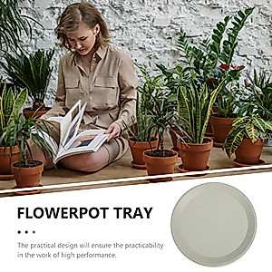 GANAZONO Round Planter Plant Caddy with Moving Caster Invisible Wheels Round Shape Dolly Planter Tray Pallet Potted Plant Stand for Home Indoor Outdoor Garden White Flower Pots Outdoor