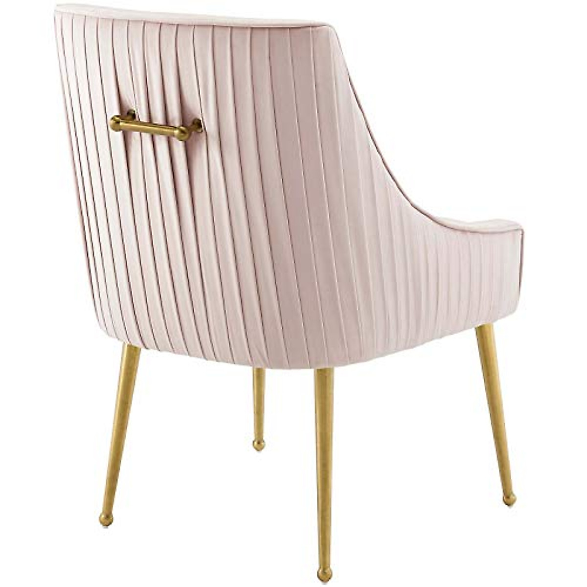 Modway Discern Pleated Back Upholstered Performance Velvet Dining Chair, Pink
