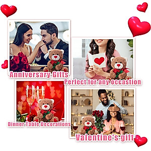 IKASA Bear Stuffed Animal Love Plush Toy with Bow for Valentine Day,Cute 10.6" Soft Plushie Small Toy,Valentine’s Day Gifts for Girlfriend (Bear)