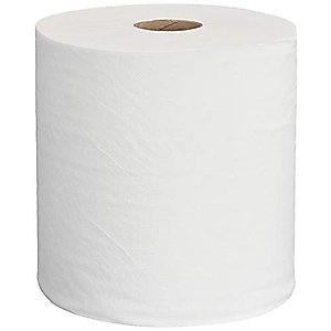 AmazonCommercial 1-Ply White Hardwound Paper Towels|Bulk for Business|High Capacity Roll|Compatible with Universal Dispensers|FSC Certified|800 Feet per Roll, Pack of 6