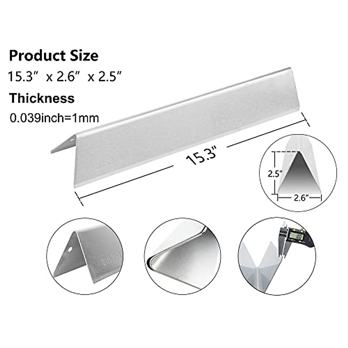 Weber Grill Spirit Replacement Parts, 7636 Weber Spirit Grill Parts 15.3 Inch Flavorizer Bars with 69787 Burner for Weber Spirit I & II 300 Series, Spirit E310 E320 E330 S310 S320 S330