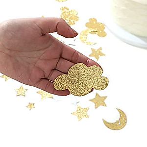 Twinkle Twinkle Little Star Baby Shower - Star Confetti For First Birthday, Over The Moon Theme Party Decorations Supplies With Baby Boy Girl, Party Photo Props For Baby Shower