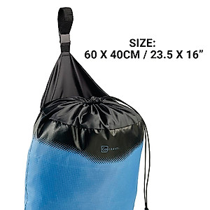 Go Travel Laundry Bag, Drawstring Bag to Compartmentalize Dirty Laundry and Clean Clothes, Washable, Polyester Laundry Bag, Travel Essentials, Blue, 15 Liters