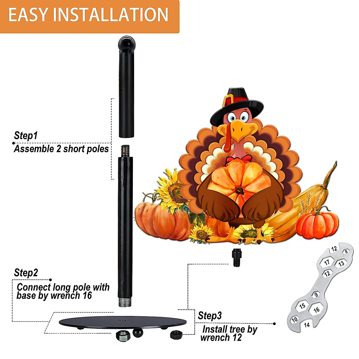 Thanksgiving Paper Towel Holder, Thanksgiving Decor, Thanksgiving Turkey Bathroom Accessories Paper Towel Holder Stand, Metal Thanksgiving Decorations for Kitchen, Large Towel Stand for Countertops