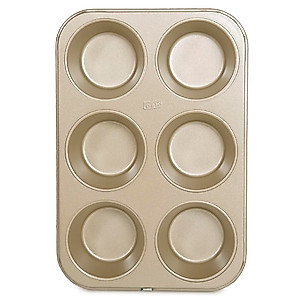 Glad Jumbo Muffin Pan Nonstick - Heavy Duty Metal Cupcake Tin with Large Baking Cups, Jumbo 6-Cup