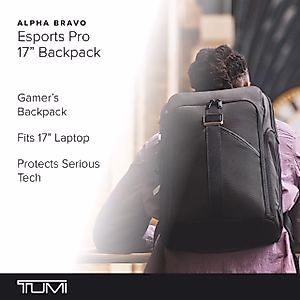 TUMI Men's Esports Pro 17 Backpack, Black, One Size