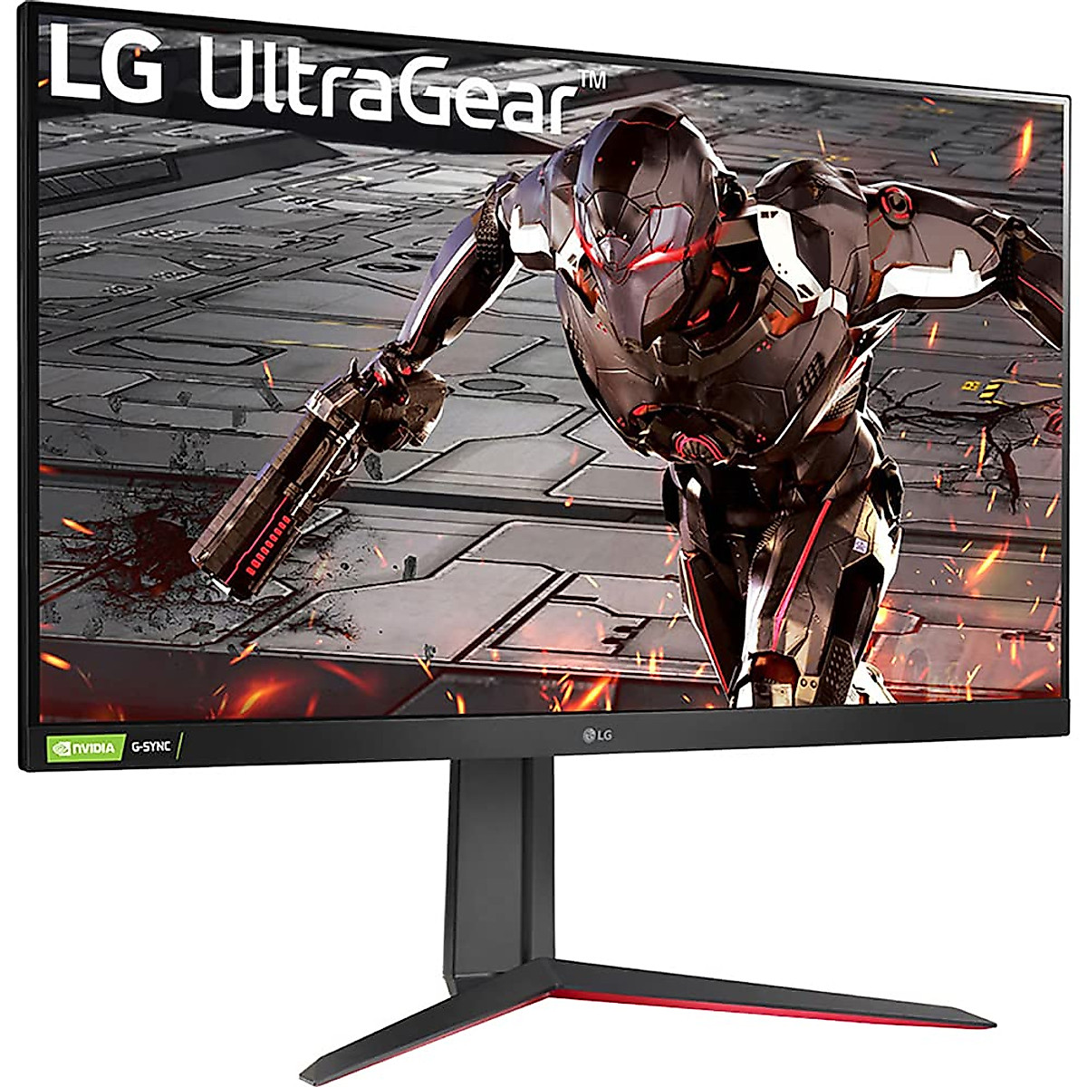 LG 32GN550-B 32 Inch Ultragear FHD 165Hz HDR10 Gaming Monitor with G-SYNC Bundle with Deco Gear Mechanical Keyboard Cherry MX Red w/Ergonomic Palm Rest, Anti-Ghost, Custom RGB