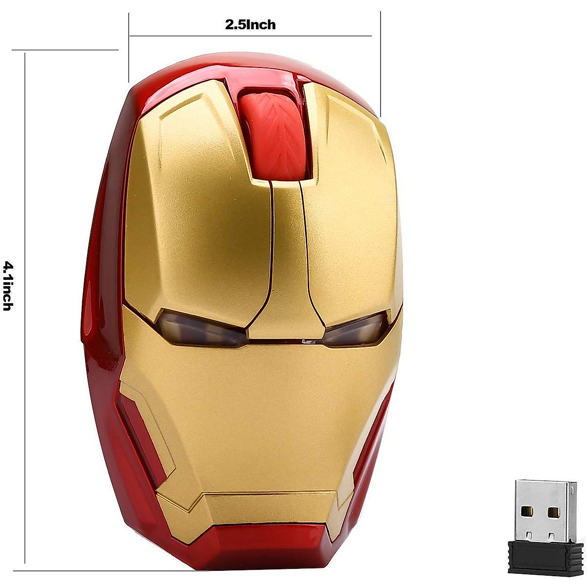 Bever Wireless Mouse Cool Mouse 2.4 G Portable Mobile Computer Click Silent Mouse Optical Mice with USB Receiver, Multi-Color Choosing for Notebook PC Laptop Computer (Gold)