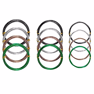 Pumbaa 12 Rolls Aluminium Bonsai Training Wires- 196 Feet 4 Color Tree Training Wire Set with 3 Size (1.0mm, 1.5mm, 2mm) for Bonsai TRE - Multi