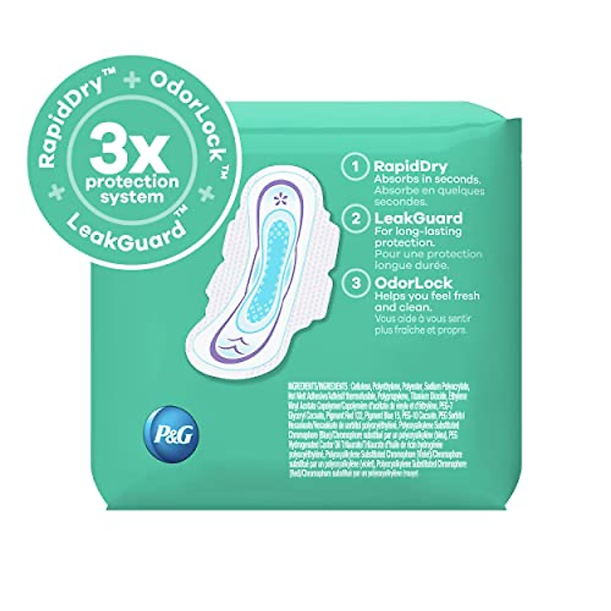Always Ultra Thin Size 2 Super Pads With Wings Unscented, 32 Count (Pack of 1)