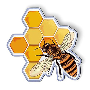 Honey Bee Honey Comb - 5.5" Magnet for Car Locker Refrigerator