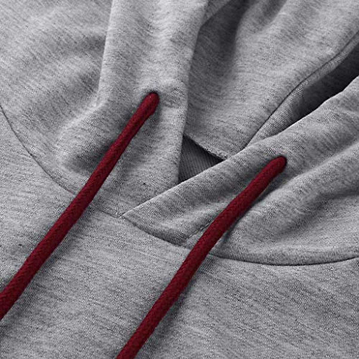 FraftO Womens Hoodie Top Spell Color Stripes Large Size Long Sleeve Sweatshirt Drawstring Pocket Simple Pullover Wine
