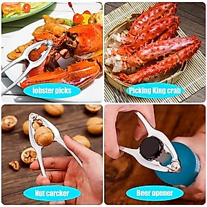 12 Pcs Crab Crackers and Tools, Nut Crackers for Crab Legs, Lobster Crackers Crab Crackers Sets, Heavy Duty Seafood Tools Nut Crackers Set