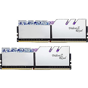 G.SKILL Trident Z Royal Series (Intel XMP) DDR4 RAM 32GB (2x16GB) 4000MT/s CL18-22-22-42 1.40V Desktop Computer Memory UDIMM - Silver (F4-4000C18D-32GTRS)