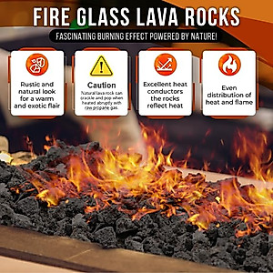 soFlare Lava Rocks for Fire Pit – 10 Lbs Bag Decorative Volcanic Rock for Garden, Aquarium, Fireplace – Natural Black Rocks Made in USA – Rustic Natural Looking Fire Pit Rocks for Indoor and Outdoor