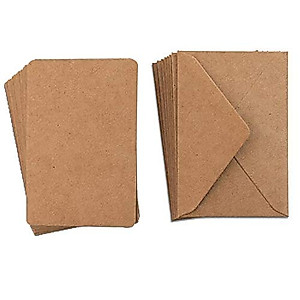 Blank Flat Cards and Envelopes 5" x 7" Brown Kraft 100 Pack of Envelopes and Cards for Wedding, Graduation, Baby Shower, Greeting Card (Kraft Envelopes with Cards)