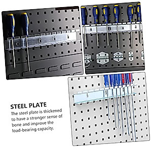 PartyKindom 1pc Screwdriver Holder Hook Tool Garage Wall Tool Rack Shovel Holder for Garage Screwdriver Shelf Screwdriver Case Tool Organizer Wall Mount Hook Hanger Steel Galvanized Silver