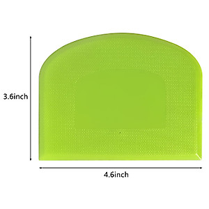 ALLTOP Bowl Spatula & Bench Scraper,Flexible Plastic Multipurpose Kitchen Pastry Cutter Tool,Food Scrappers for Bread Dough Baking Cake Fondant Icing,Set of 2 Pieces - White,Green