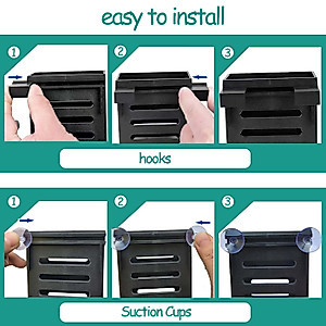 2 PCS Hanging Aquarium Planter Cups, Aquatic Plants Holder, Aquarium Planter Cup, Aquarium Decorations Plants Pot and Fish Tank Plants Pot for Live Aquarium Decor (Black-2 PCS)