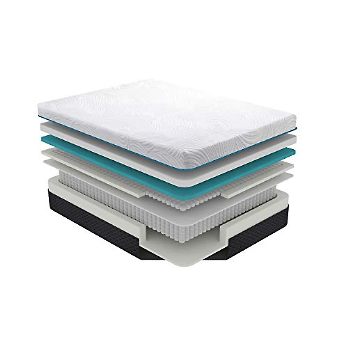 Lexicon Cradle 14-Inch Latex Microcoil Hybrid Mattress, Queen, White