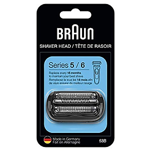 Braun Series 5 and 6 New Generation Electric Shaver Replacement Head - 53B - Compatible with Razors 5020s, 5018s, 5050cs, 6020s, 6075cc, 6072cc