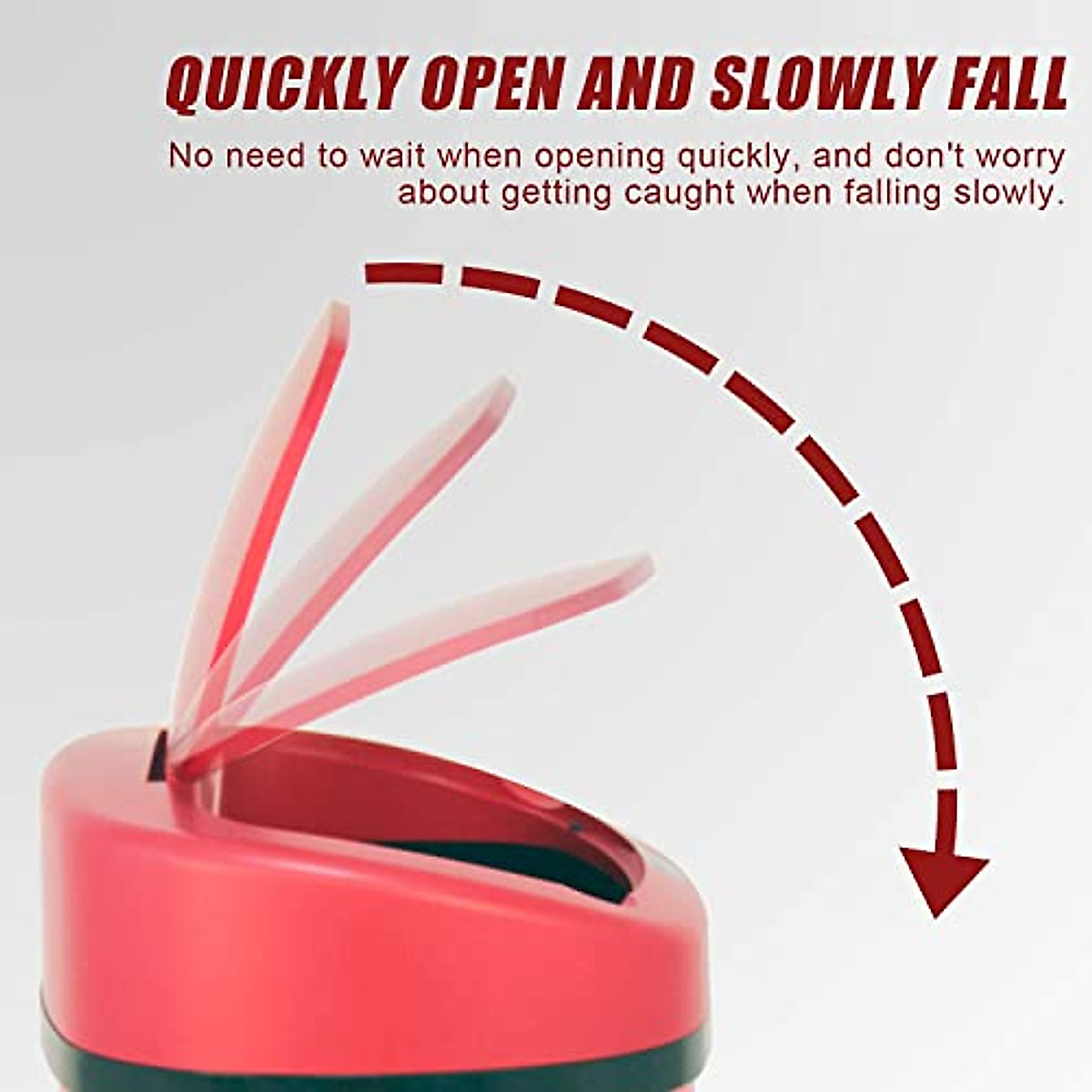 Vnewone Kitchen Trash Can Garbage 13 Gallon Waste Bin for Home Office Bedroom Stainless Steel Automatic Touch Free High-Capacity, 50 Liter (Red)